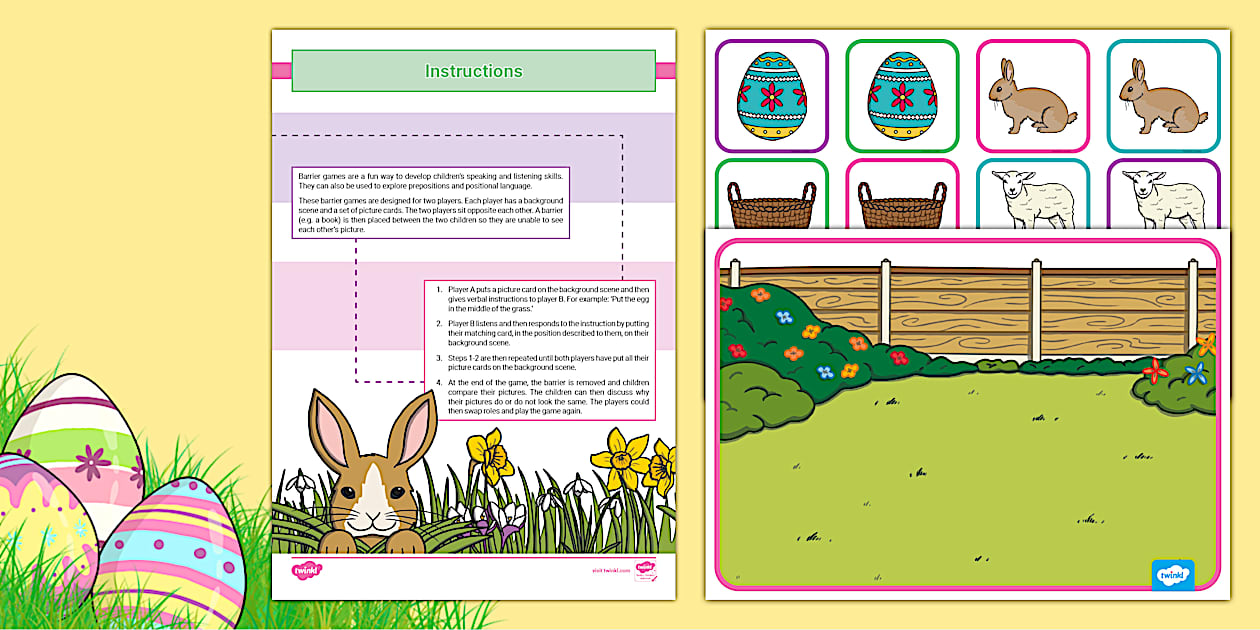 Easter Barrier Game | SALT (teacher made) - Twinkl