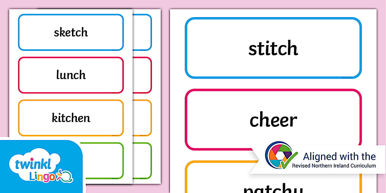 Linguistic Phonics Stage 5/6 Phase 3b 'ch/tch' Sound Word Cards