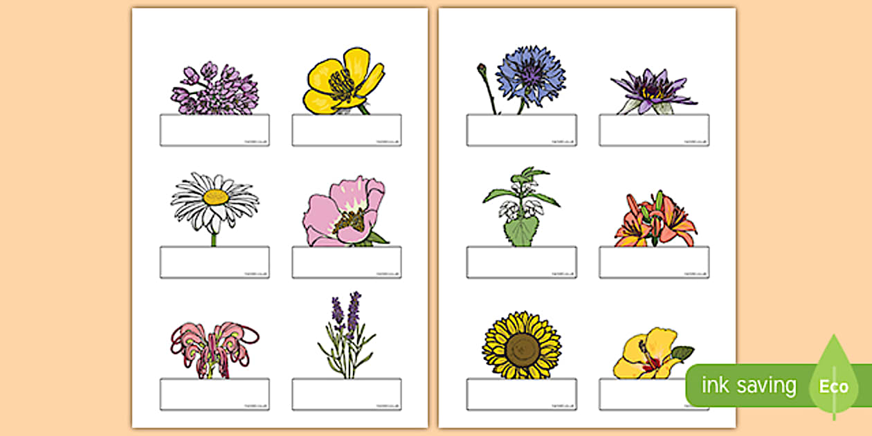 Floral Self-Registration Labels - Twinkl