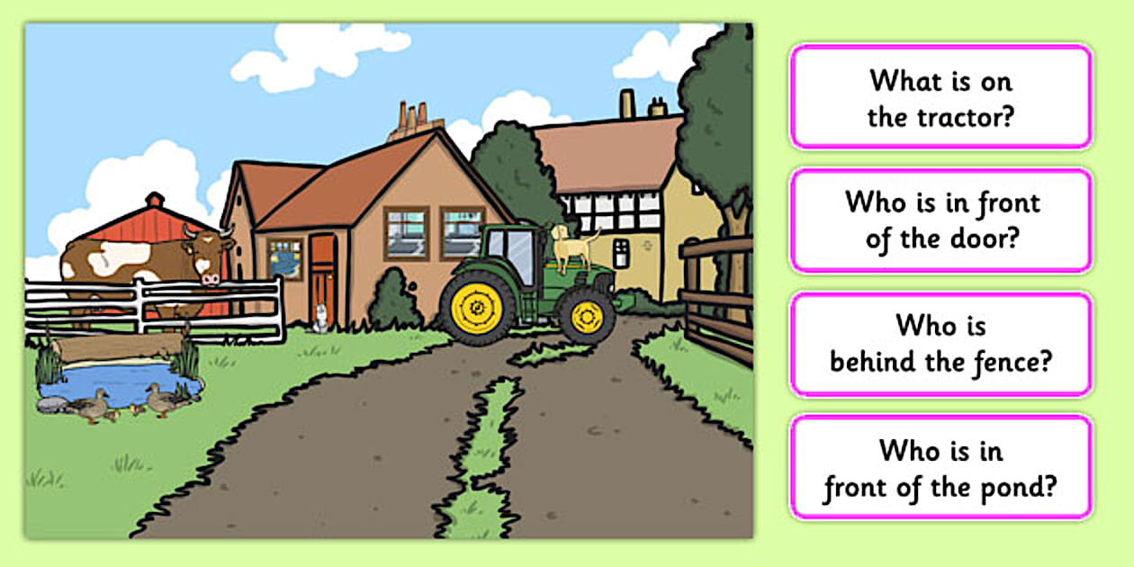 Picture of a Farm and Questions - Primary Resources - Twinkl