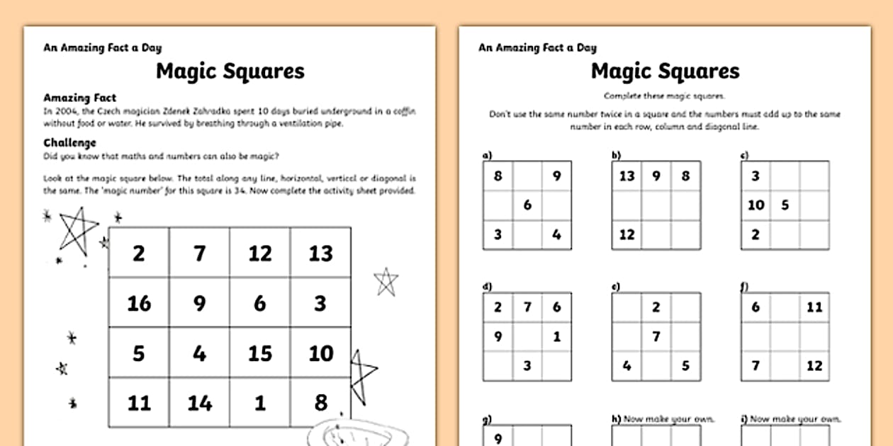Magic Squares Worksheet | Twinkl Maths Resources - Twinkl