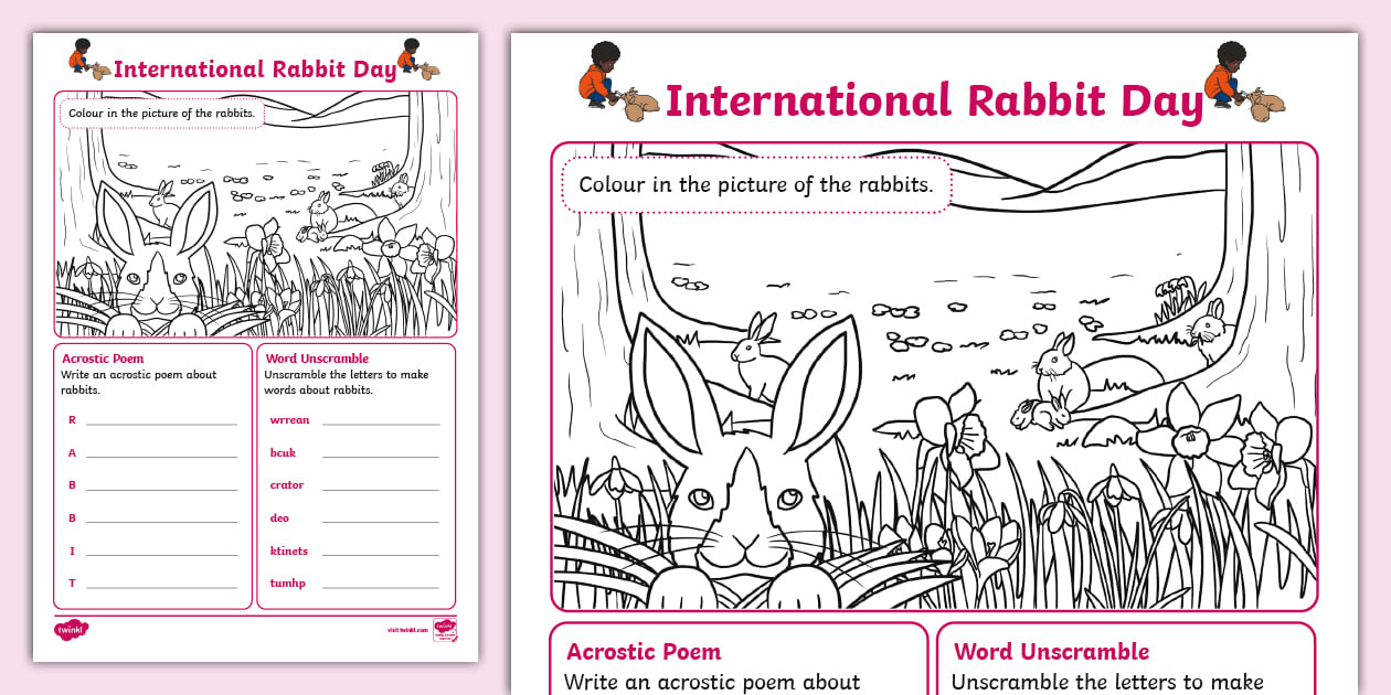 KS1 International Rabbit Day Boredom Buster (teacher made)