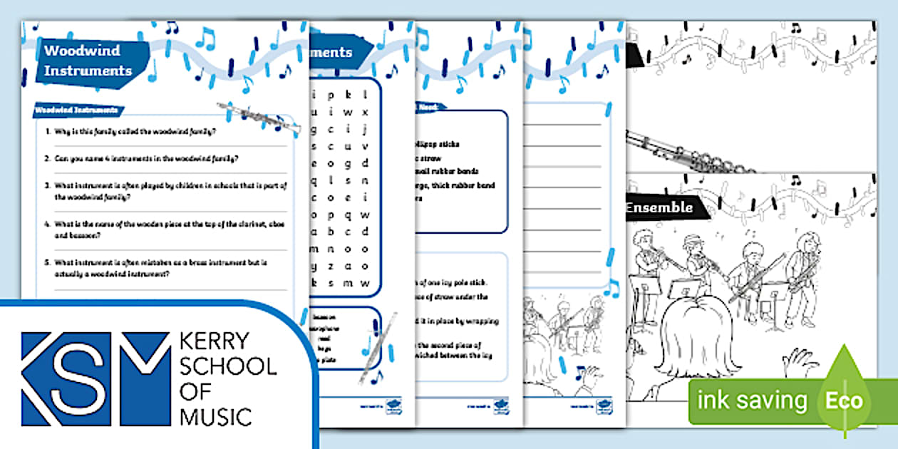 Musical Instrument Families Worksheet Pack | Twinkl