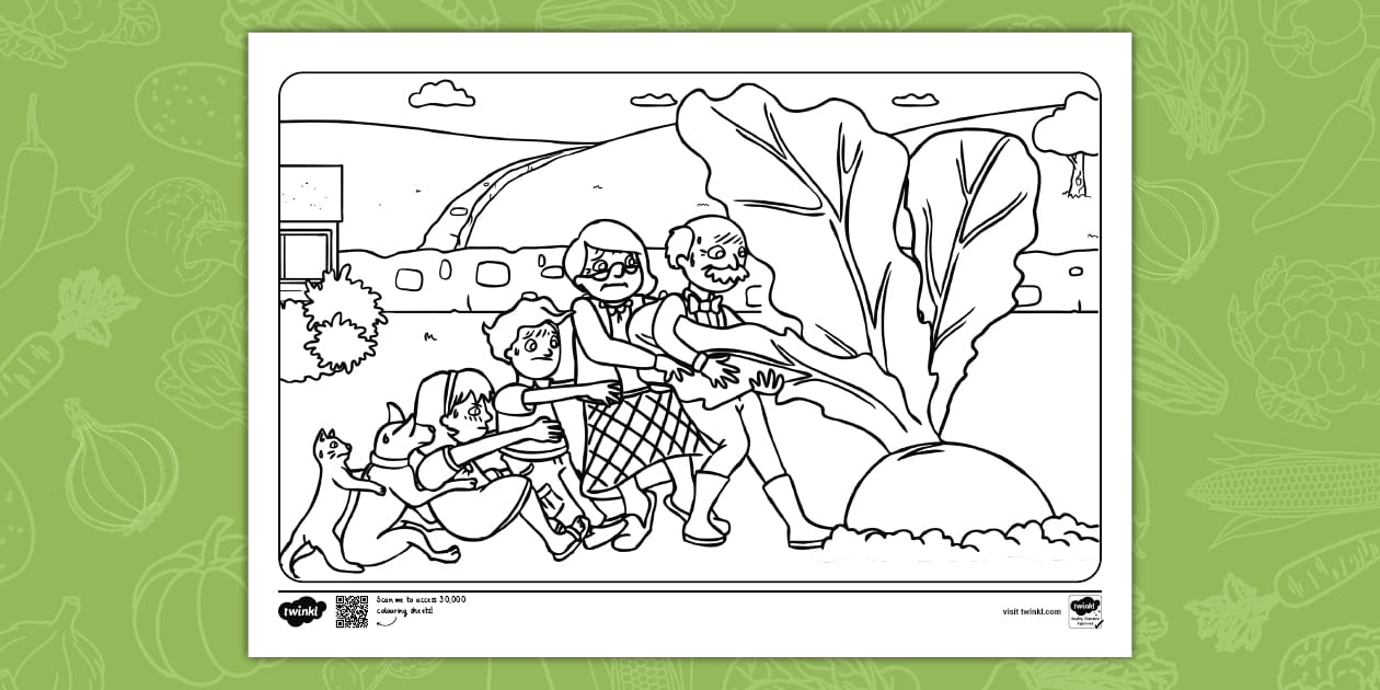 Enormous Turnip Colouring Sheet - Worksheets - Twinkl