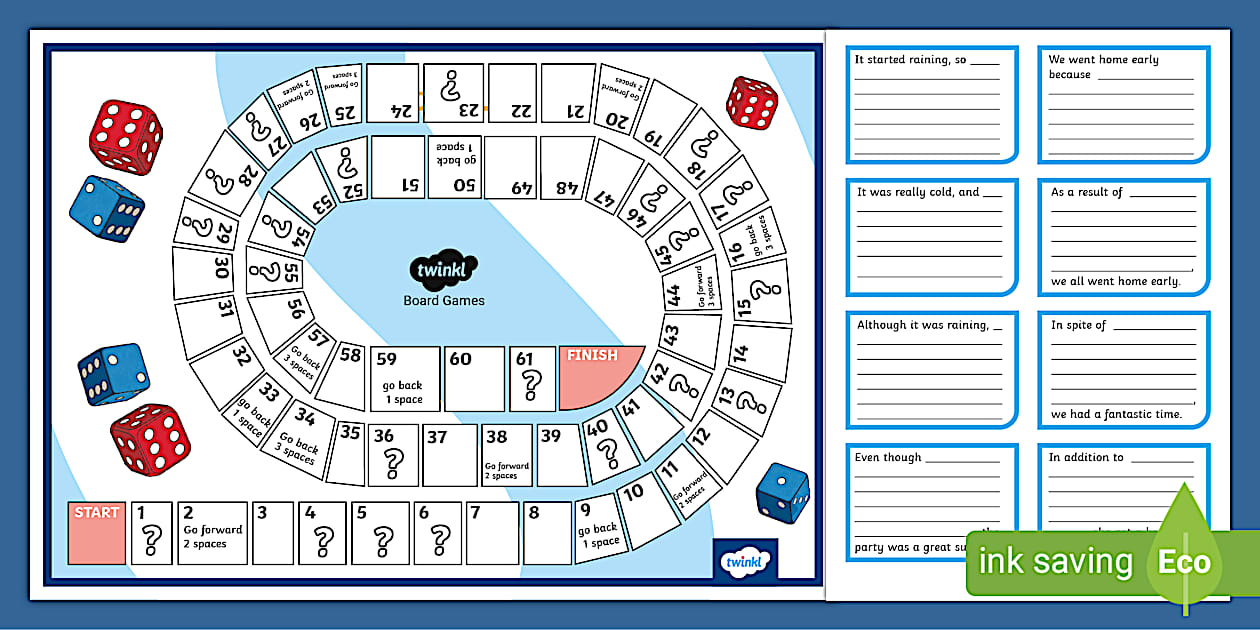 Advanced Linking Words Board Game for ESL (teacher made)