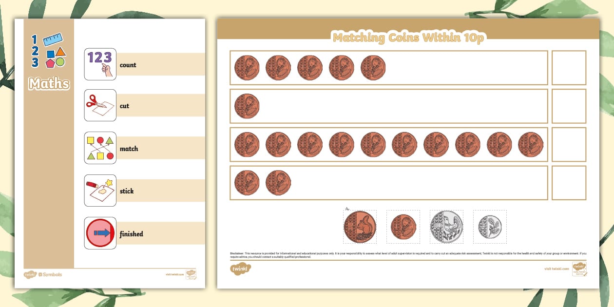 👉 SEND Structured Steps Money: Matching Coins Within 10p - KS1 - Twinkl