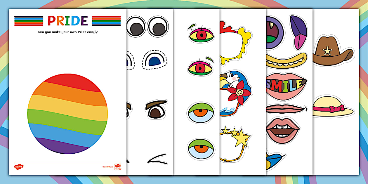 😊 Colourful Pride Emoji Activity | Twinkl | Pride Month