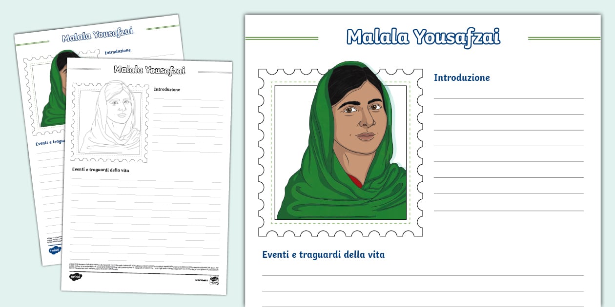 Modello di biografia: Malala Yousafzai - Twinkl