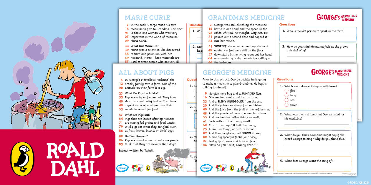 FREE! - George's Marvellous Medicine: 60-Second Reads [Ages 5-7]