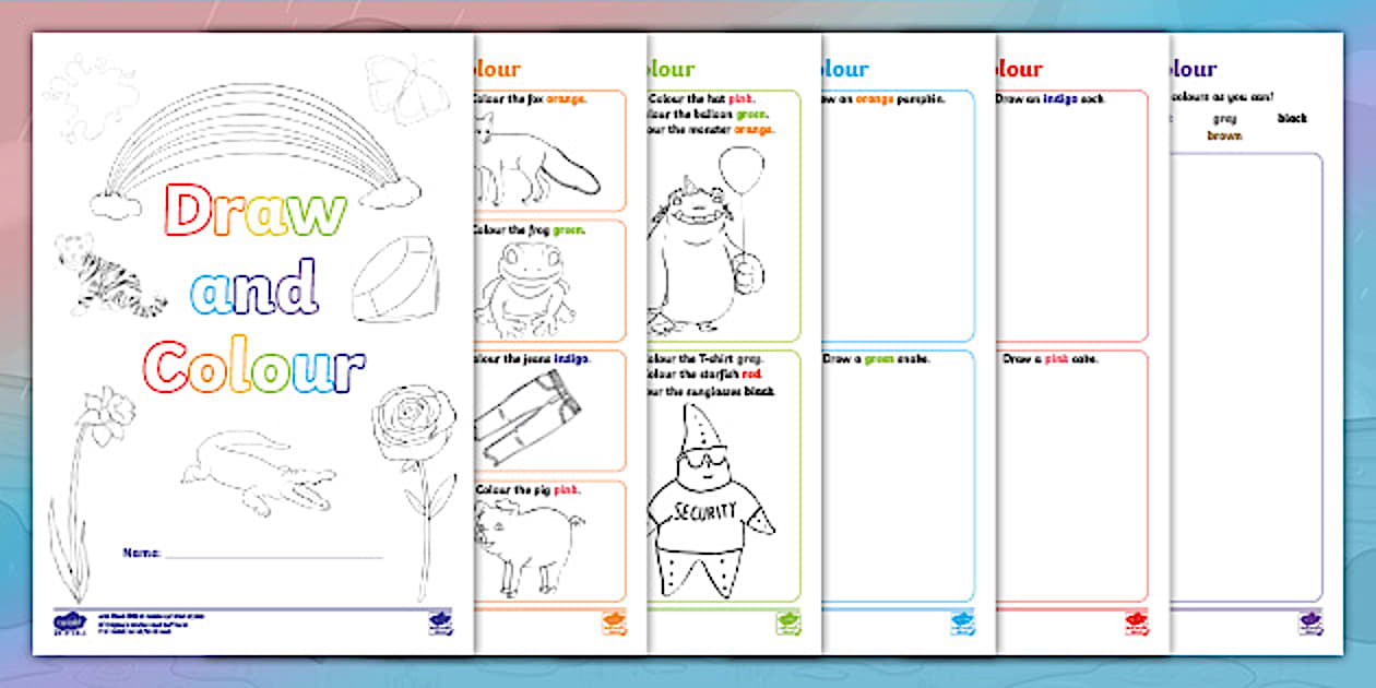 Editable Draw and Colour Activity Booklet (teacher made)