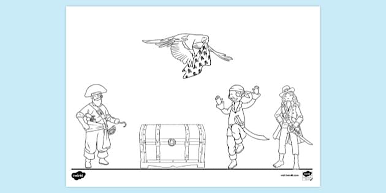 Pirate Colouring Page for Kids Printable | Colouring Sheets