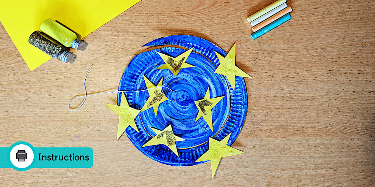 Paper Plate Stars Spiral | Space Crafts (teacher made)