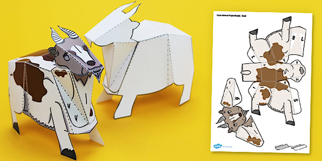 Farm Animal Paper Model Goat (teacher made) - Twinkl