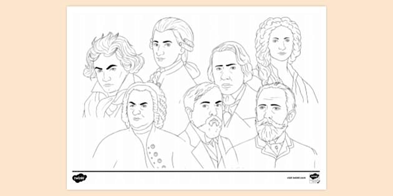 Composers Colouring | Colouring Sheets (teacher made)