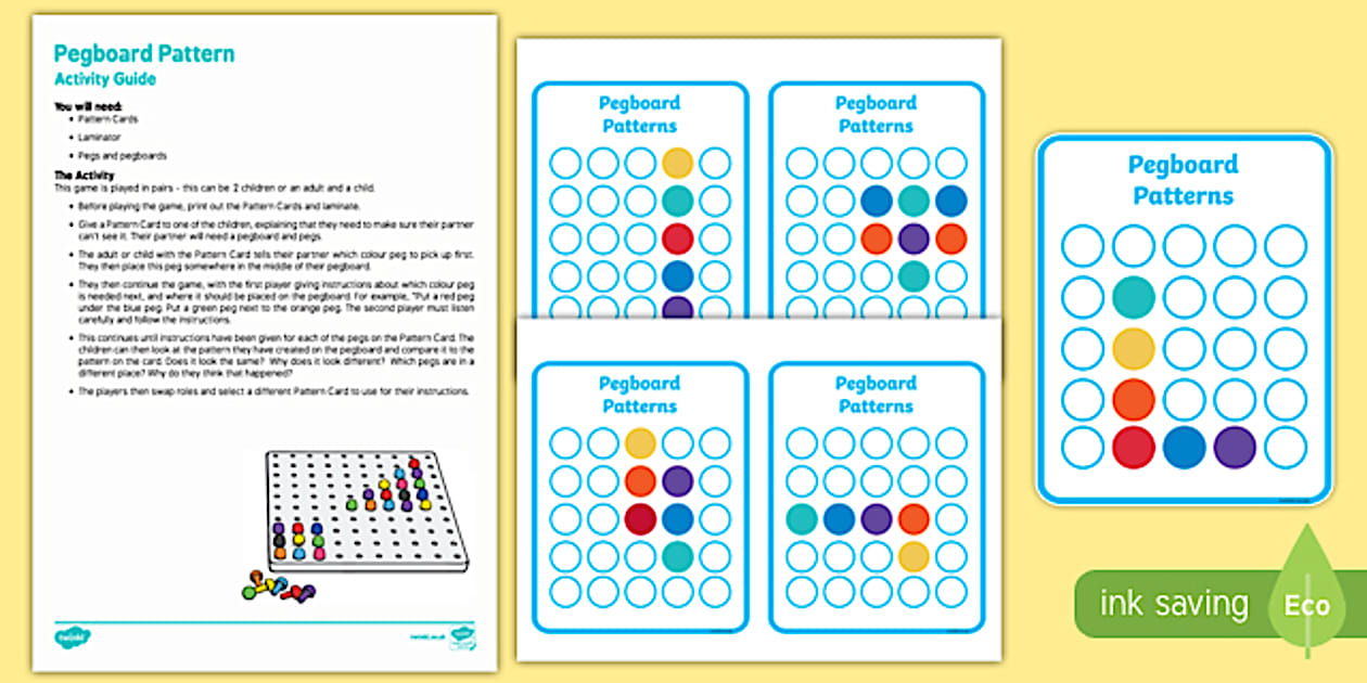 Pegboard Patterns Activity (Teacher-Made) - Twinkl