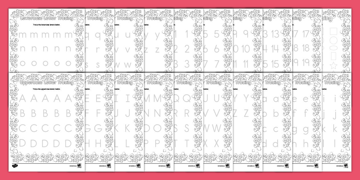 Valentine's Day Letters, Numbers, and Shapes Tracing