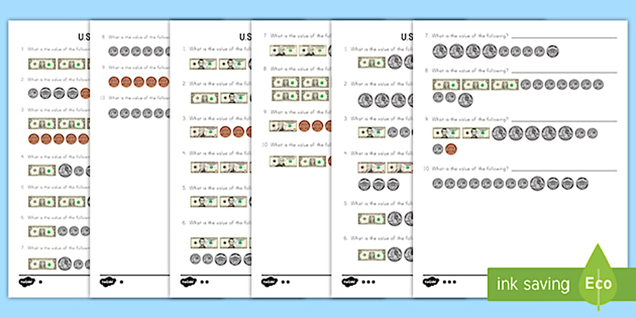 Fun Counting Coins Worksheets for Kids | Twinkl USA - Twinkl