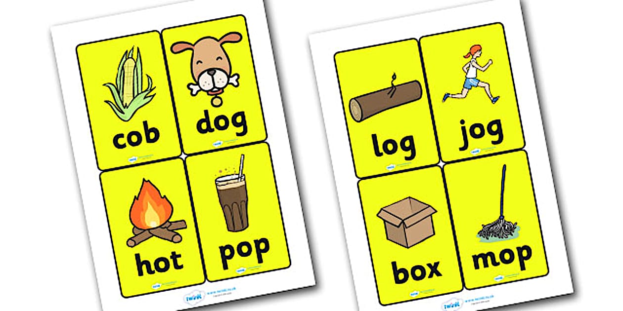 CVC Word Cards O for Visually Impaired (teacher made)