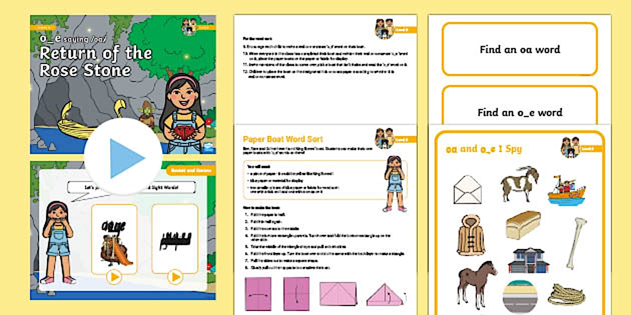 Phonics: Level 5: Week 6: Lesson 4 Pack: 'i_e' and 'o_e'
