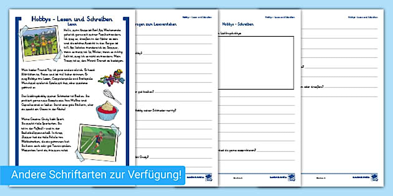 Hobbys (DaZ/DaF) - Text zum Leseverstehen