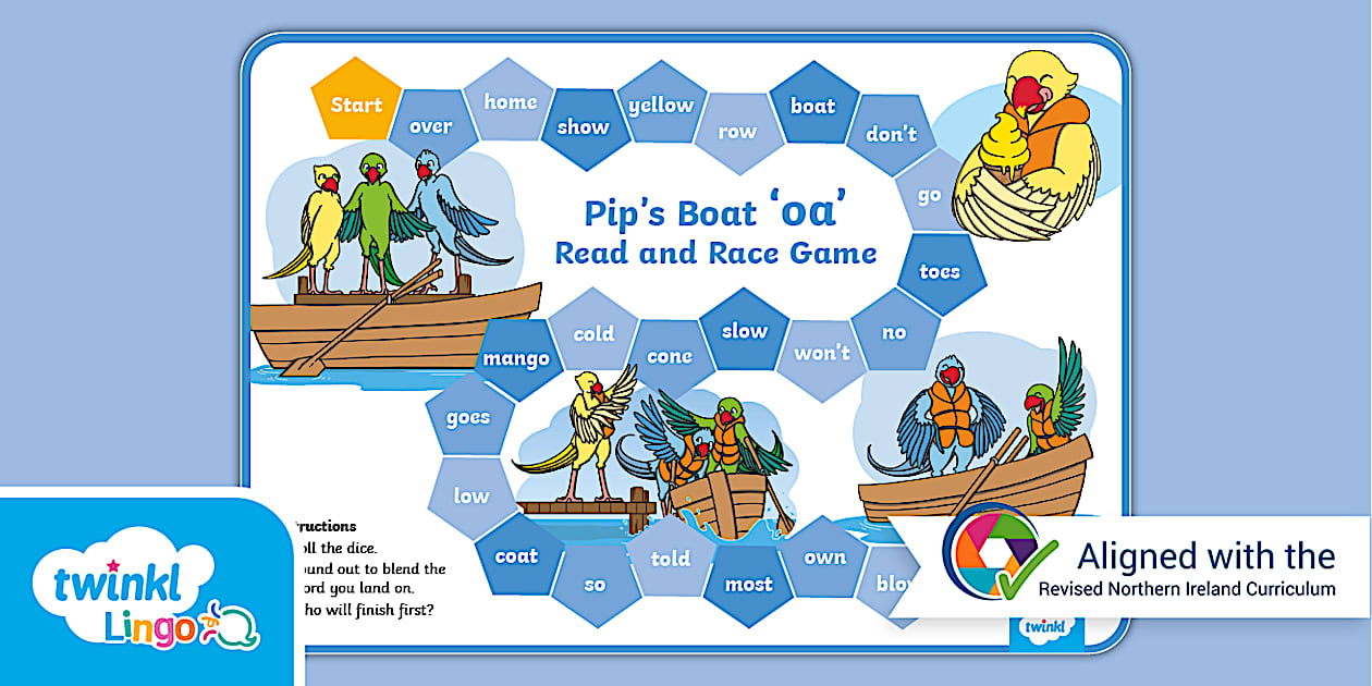 Pip's Boat 'oa' Read and Race Game (Teacher-Made) - Twinkl