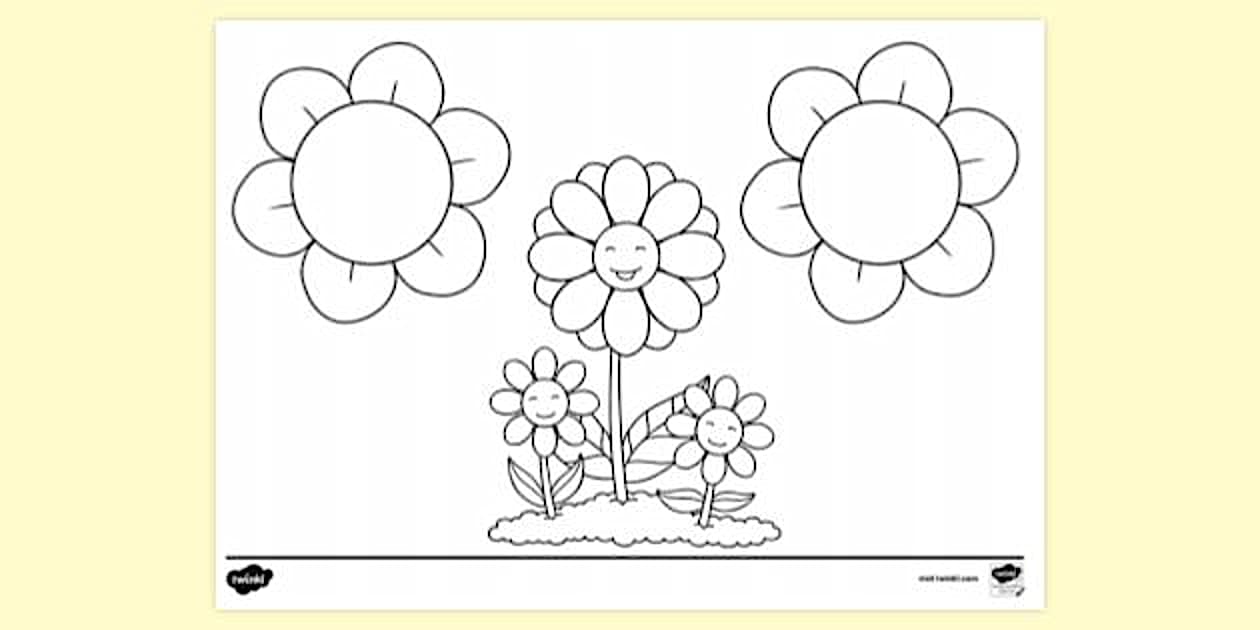 Simple Flower Colouring Page | Colouring Sheets - Twinkl