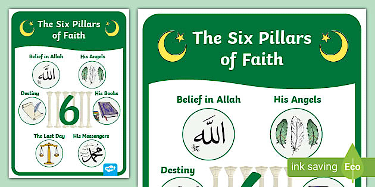 The Six Pillars of Faith Display Poster - Twinkl