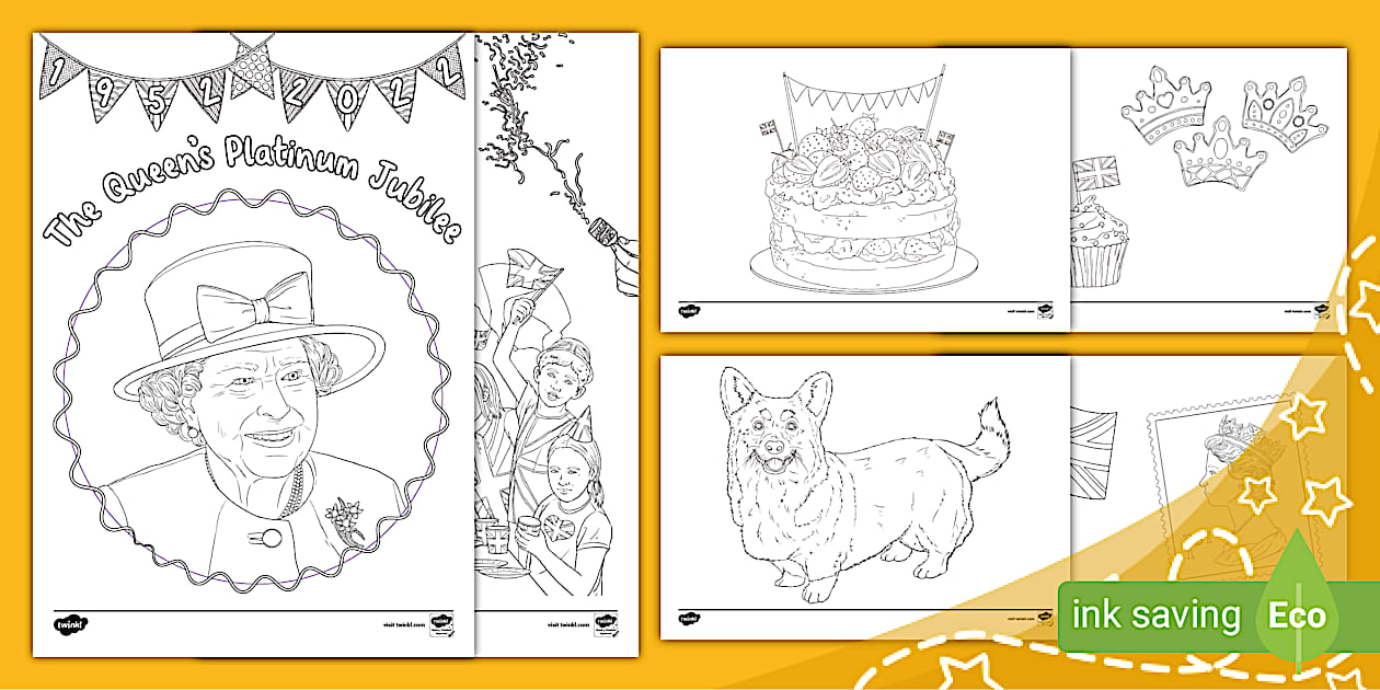 Platinum Jubilee Colouring Pages KS2 (Ages 7 - 11) - Twinkl