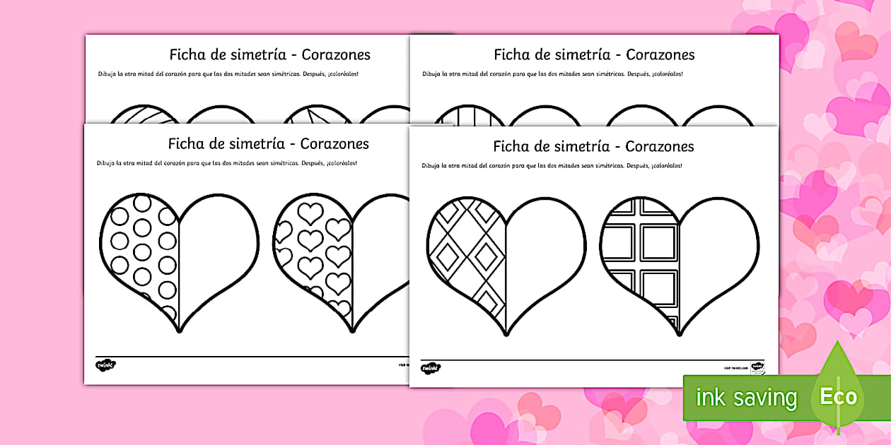 Actividad de simetria de San Valentín - Hoja de actividad de Simetría ...