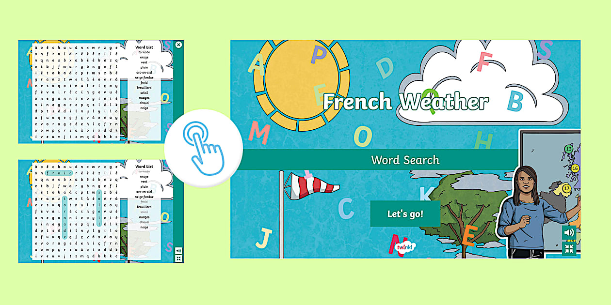 👉 French Weather Interactive Word Search (teacher made)