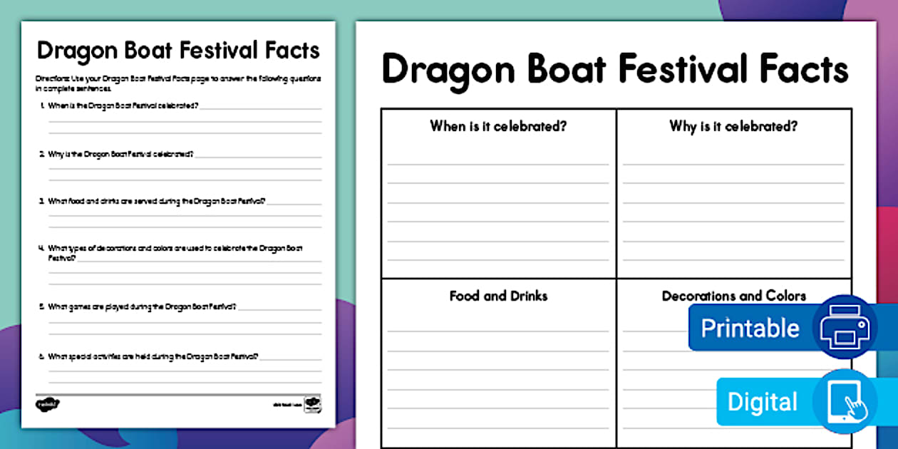 Dragon Boat Festival Research Worksheet | Twinkl USA