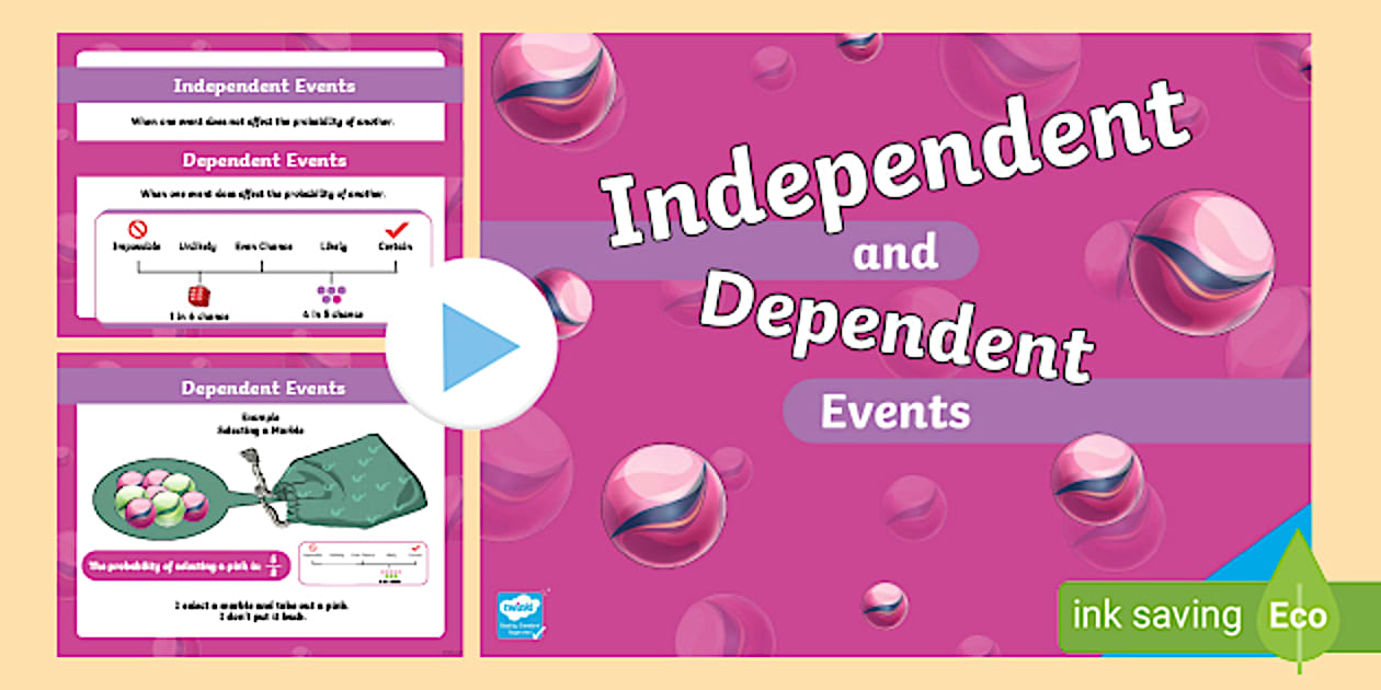 Independent and Dependent Events PowerPoint (teacher made)