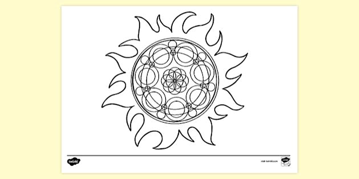 Summer Mandala Colouring Page | Colouring Sheets - Twinkl