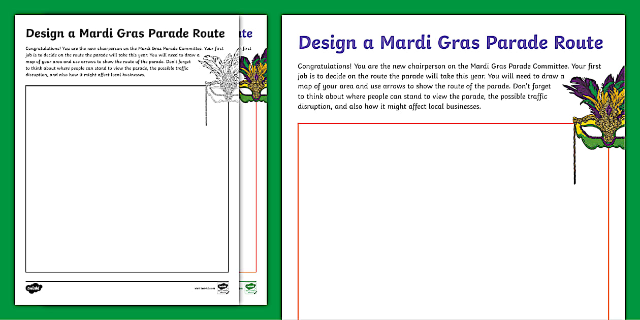 * NEW * Design a Mardi Gras Parade Route | Twinkl Resources