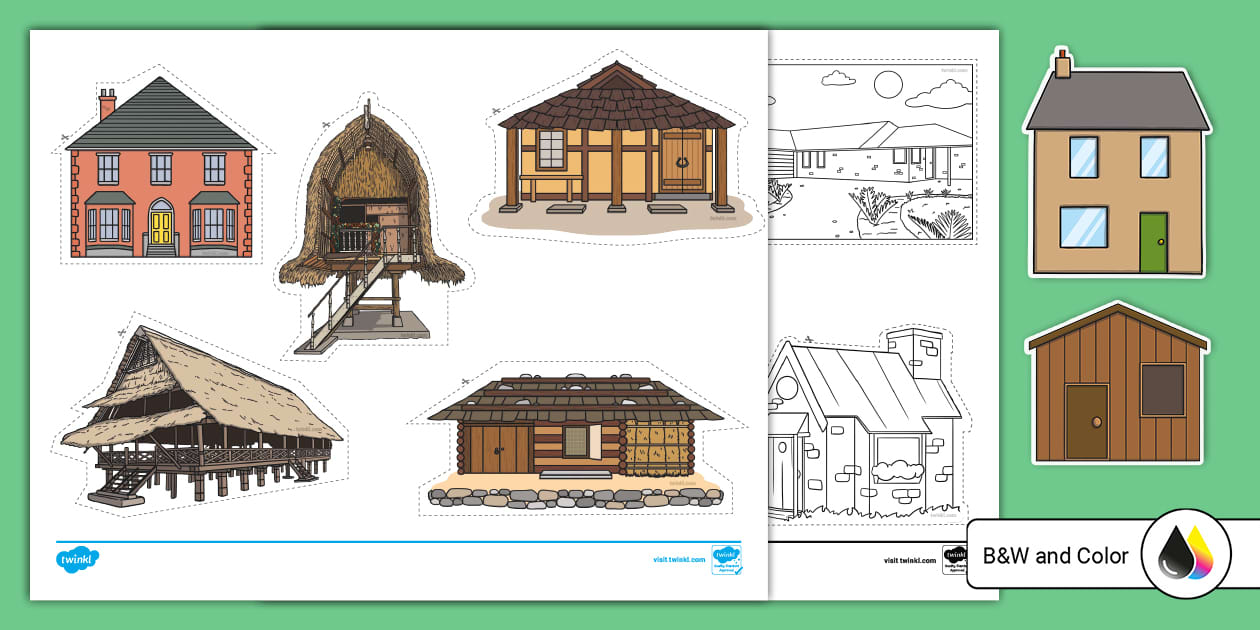 House Cutouts (teacher made) - Twinkl