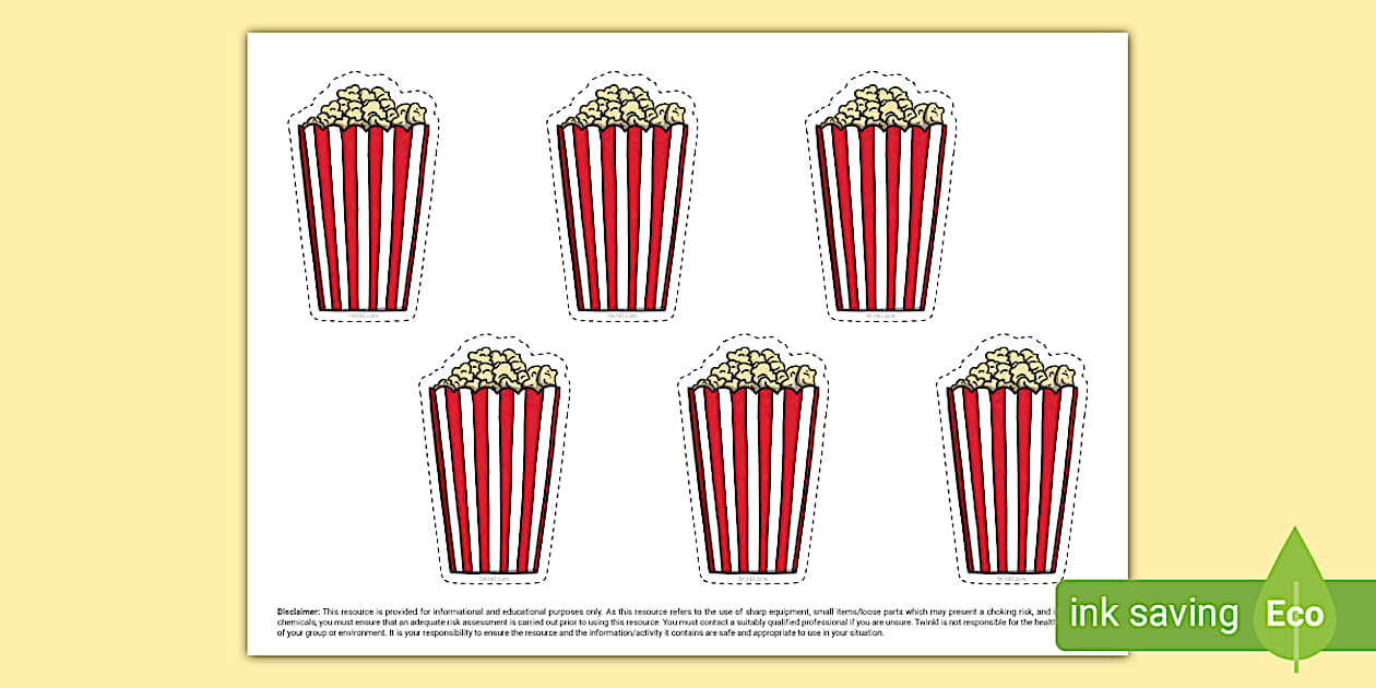 Popcorn Tub Clip Art Cut-Outs (teacher made) - Twinkl