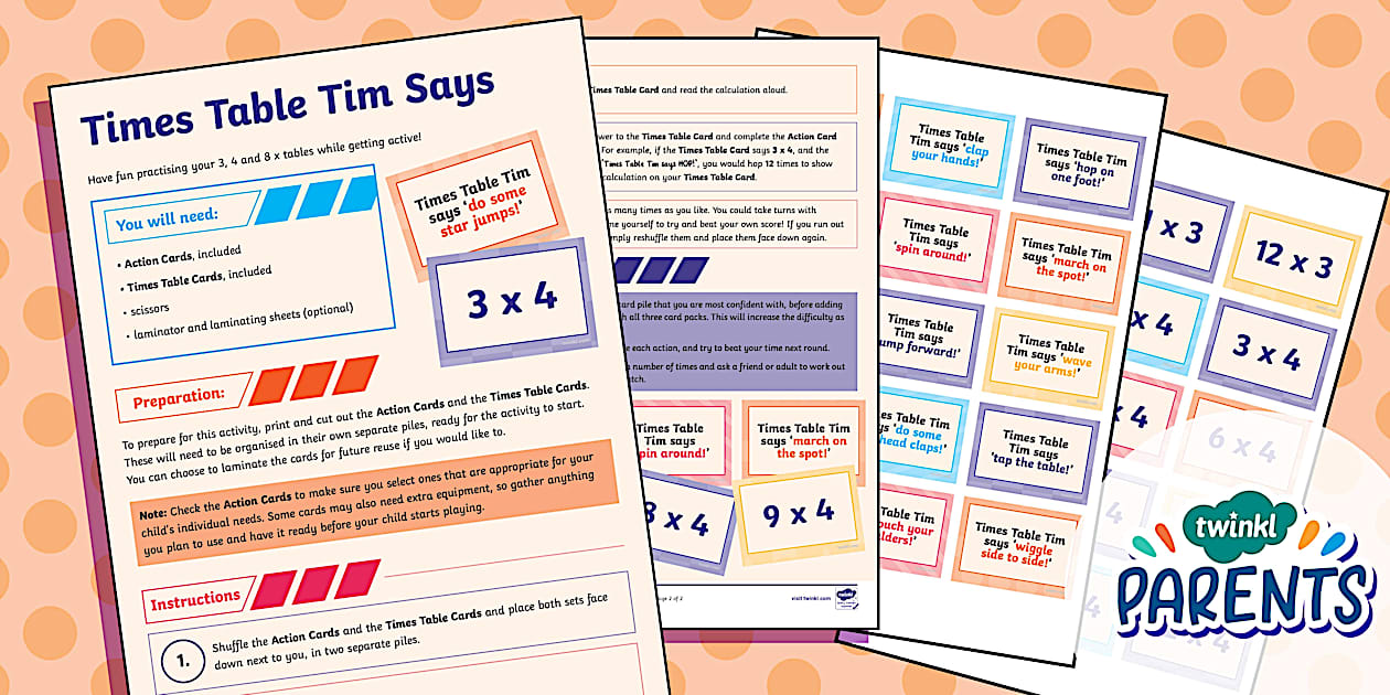 👉 SEND Maths Support: Times Table Tim Says (Year 3)