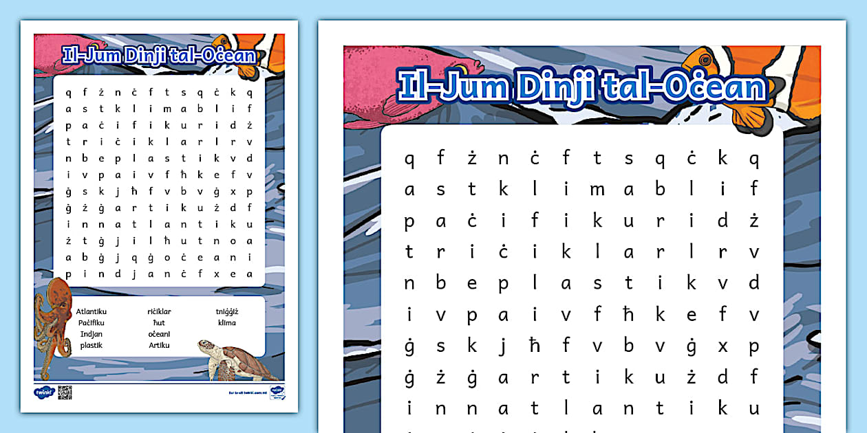 * NEW * Tiftixa tal-Kliem: Il-Jum Dinji tal-Oċean - Twinkl