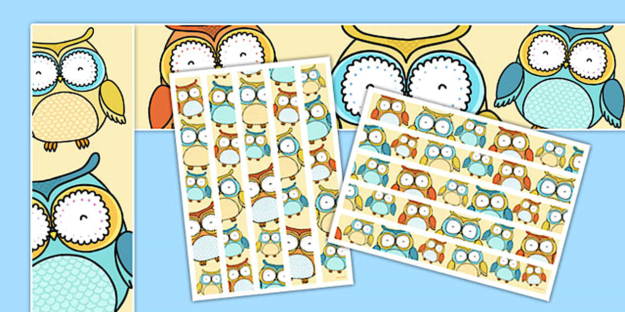 Owls Bulletin Board Borders (Hecho por educadores) - Twinkl