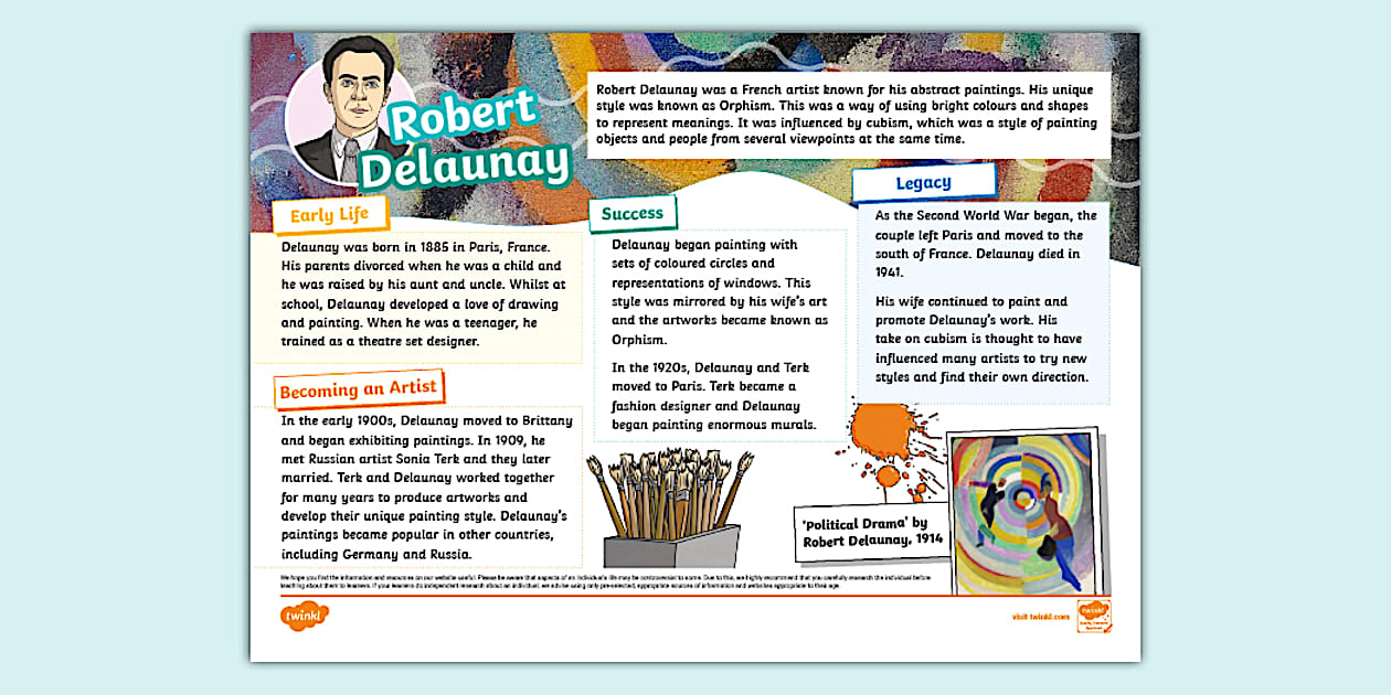 KS2 Robert Delaunay Fact File - Art - Artists (Teacher-Made)