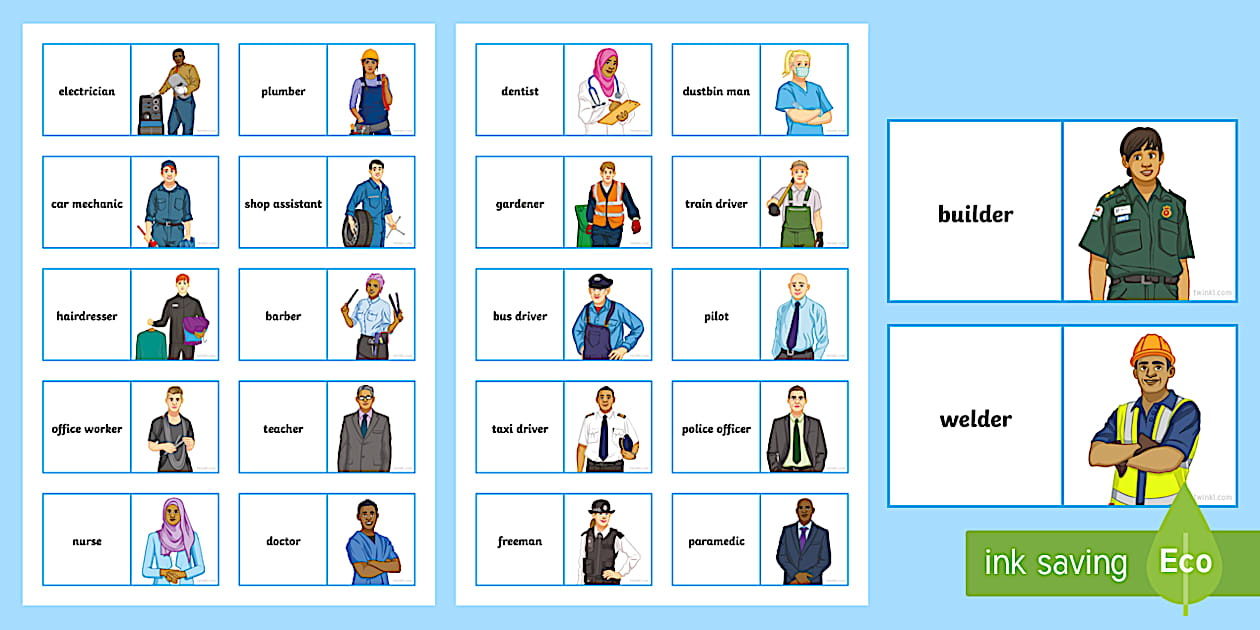 Jobs Dominoes (teacher made) - Twinkl