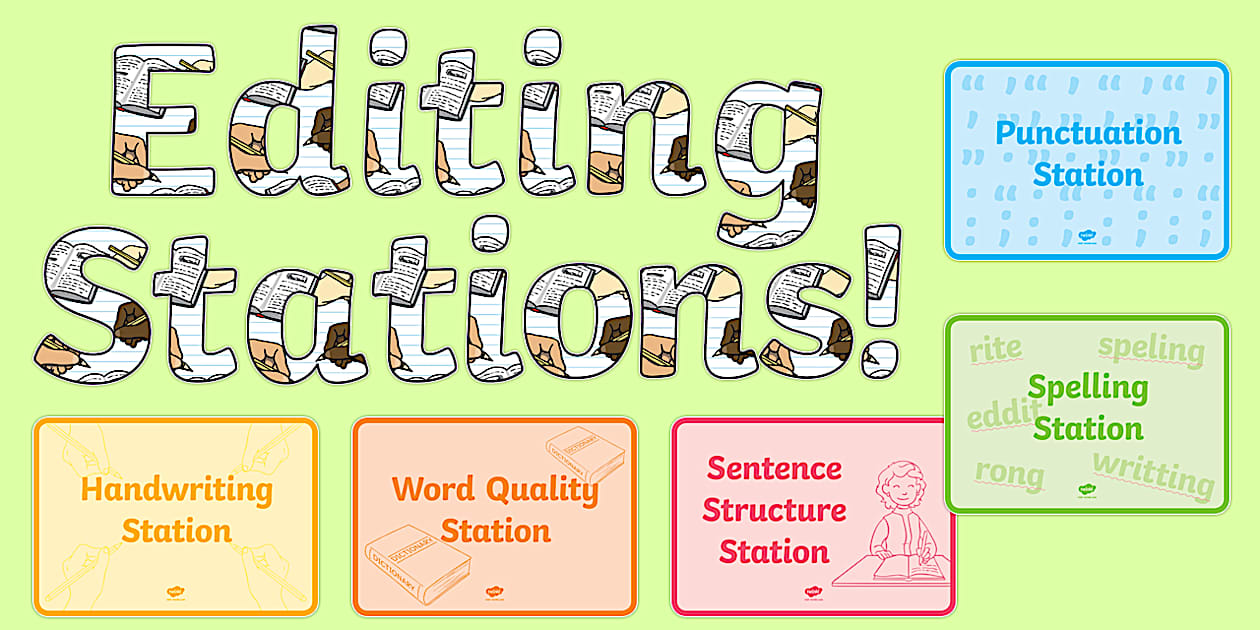 Writing Editing Stations Display Pack - Twinkl