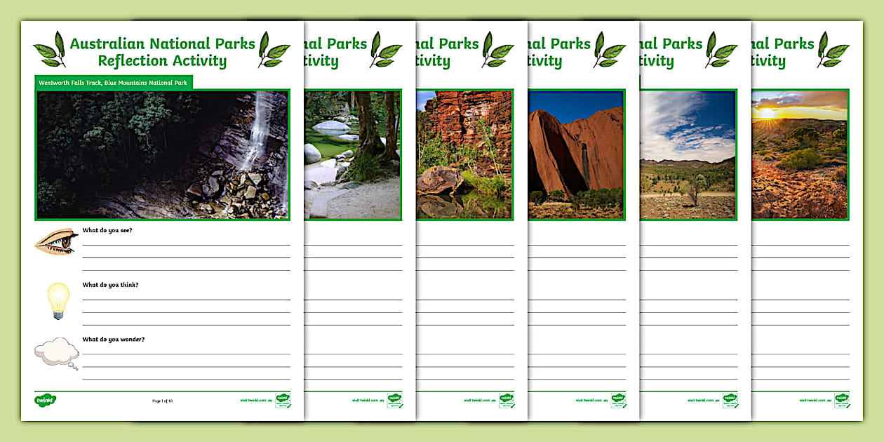 Australian National Parks Reflection Activity ∣ Year 4 HASS