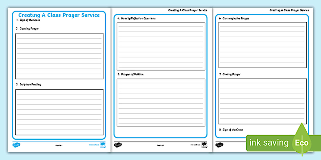 Blank Prayer Service Template (teacher made) - Twinkl