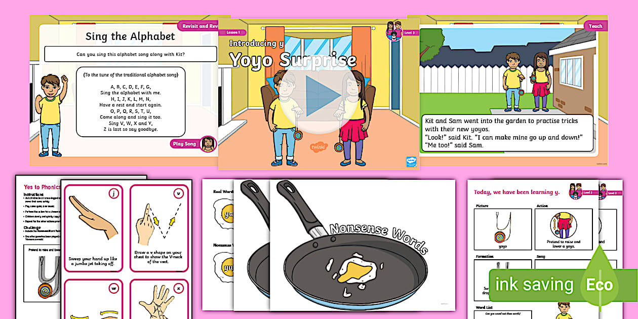 'y' Phonics Lesson Pack - Level 3 Week 2 Lesson 1 - Twinkl
