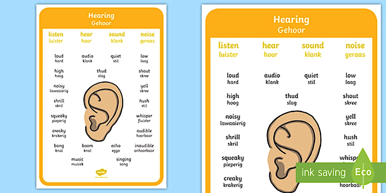 Hearing Vocabulary Display Poster - Twinkl