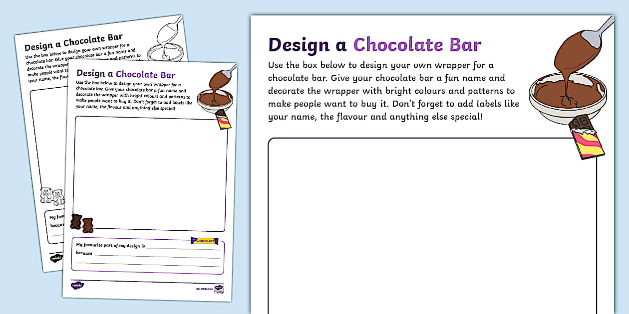 * NEW * Design a Chocolate Bar Worksheet - Twinkl