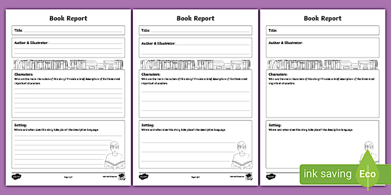 Book Report Template - Australian Learning Materials