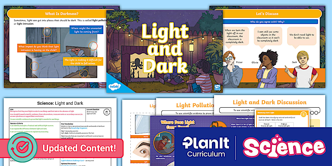 Science: Light: Light and Dark Year 3 Lesson 1 - Twinkl