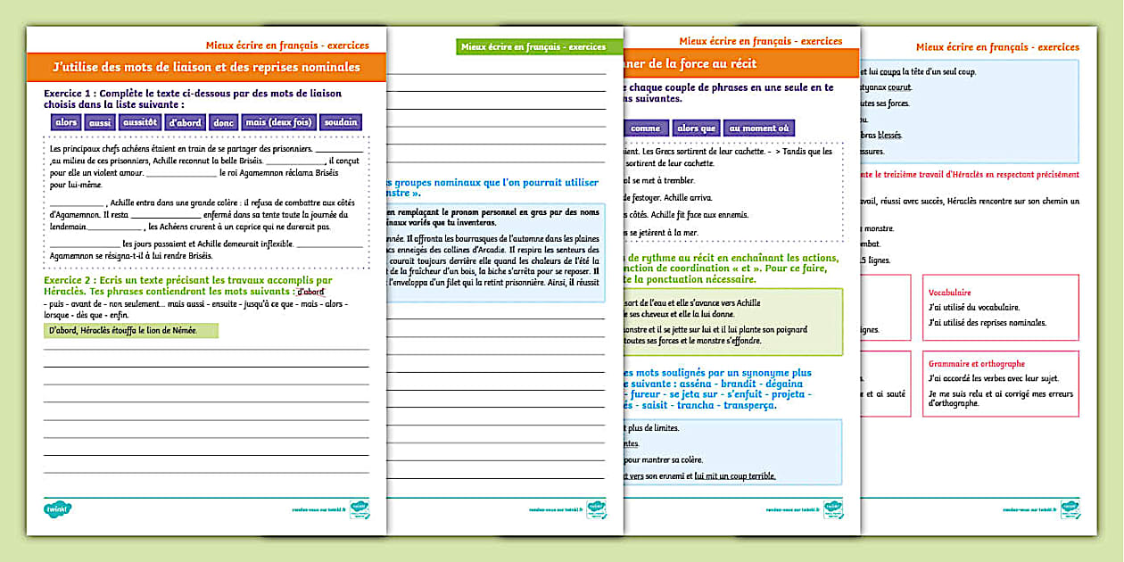 Mieux écrire en français - exercices (teacher made)